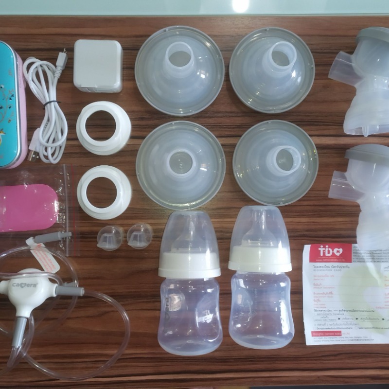 เครื่องปั๊มนมไฟฟ้า แบตเตอรี่ camera duopump | mombiestreet สินค้าแม่และเด็ก