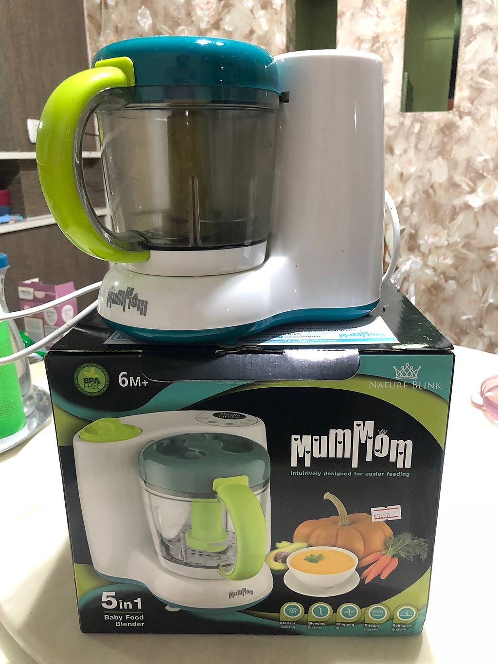 เครื่องปั่นนึ่งอาหารเด็ก 5 in 1 MumMom | mombiestreet สินค้าแม่และเด็ก